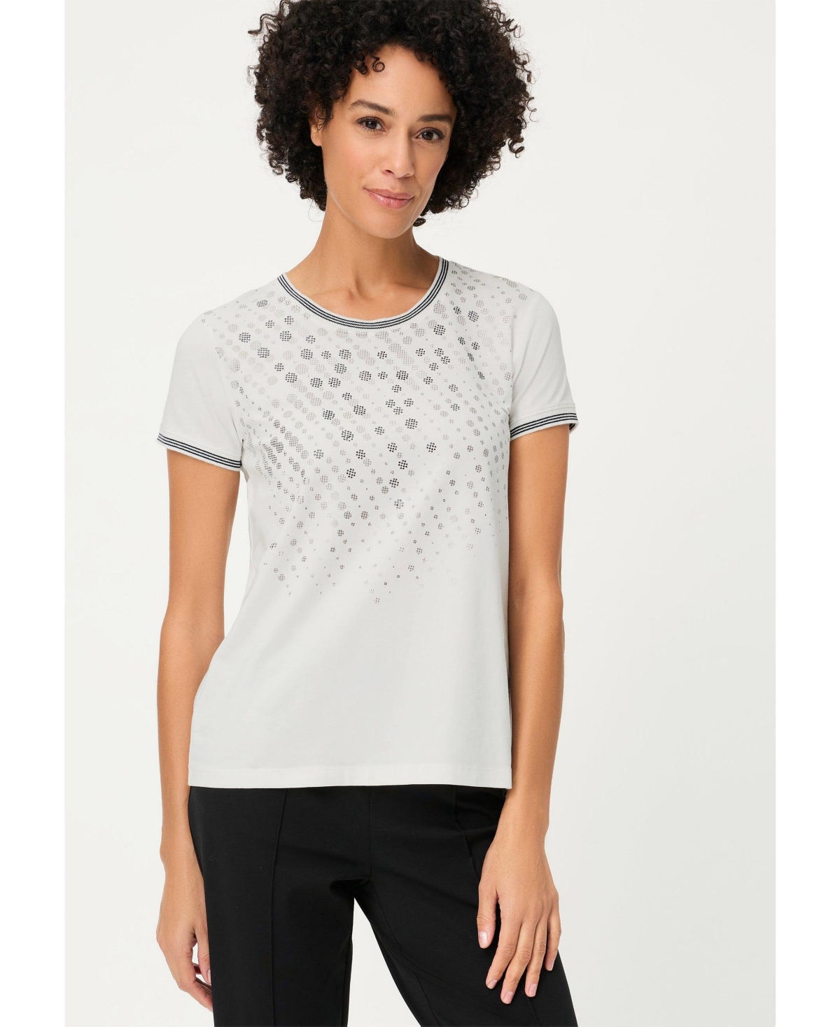 Click here for Olsen Womens Embellished T-Shirt - Off white prices