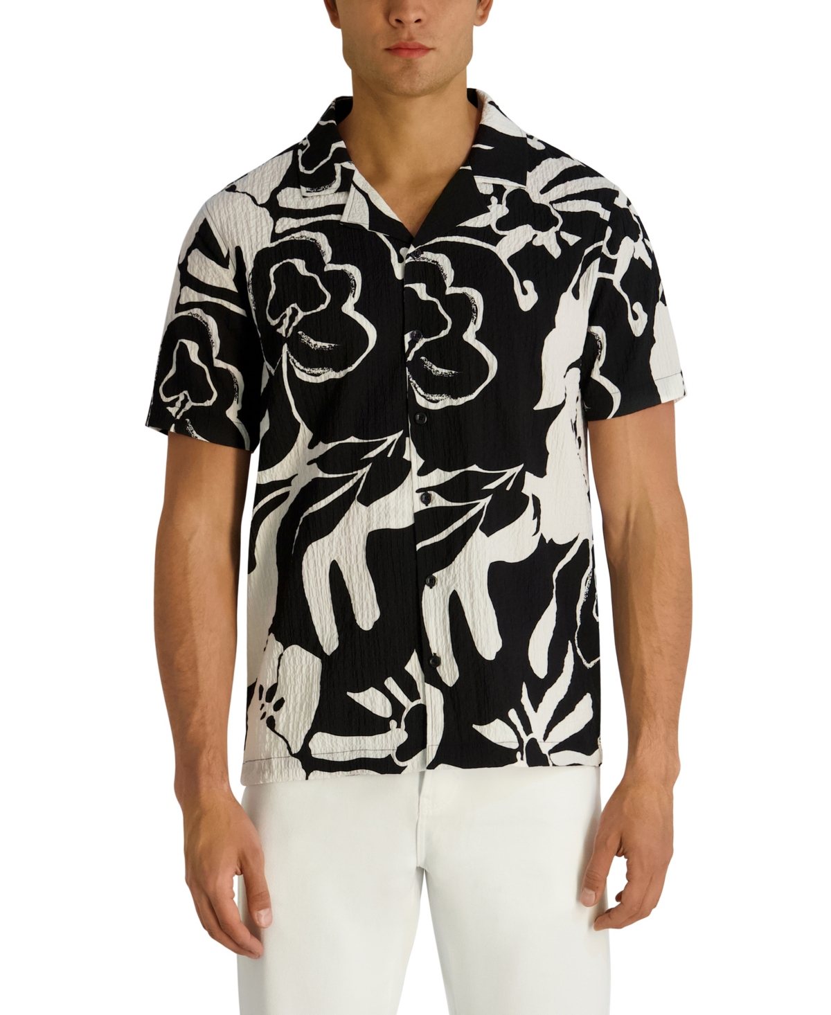 Click here for Karl Lagerfeld Paris Mens Seersucker Floral Camp C... prices