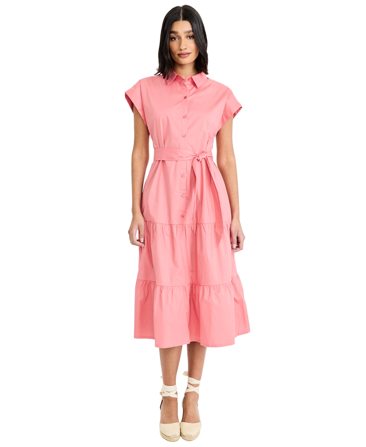Click here for Maggy London Womens Collared Shirt Dress - Tea ros... prices