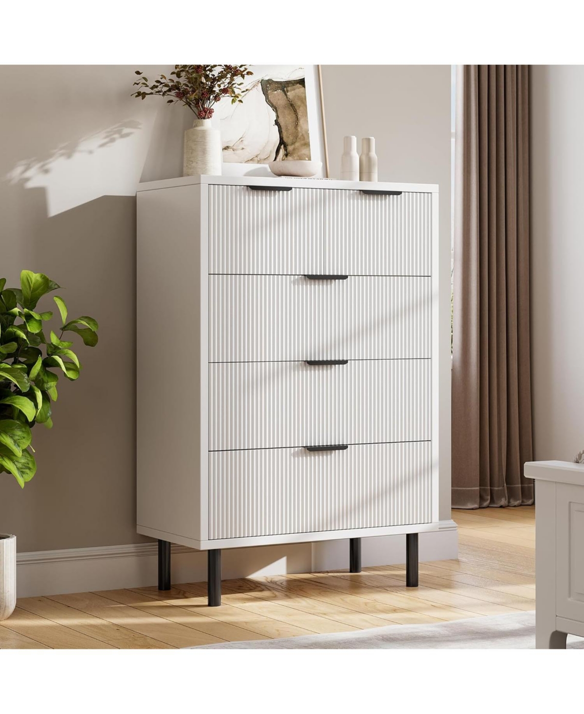 Click here for gaomon Wave Fluted 5 Drawer Dresser for Bedroom  M... prices