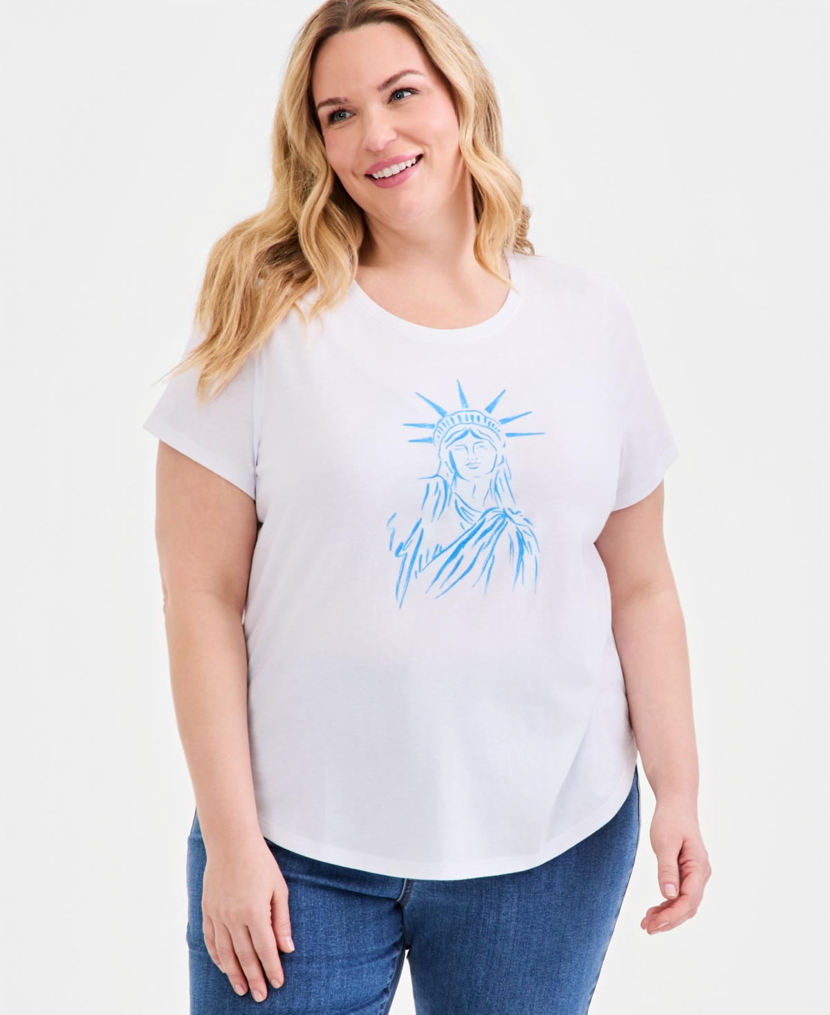 Click here for Style & Co Plus Size Perfect Short-Sleeve Open-Cre... prices