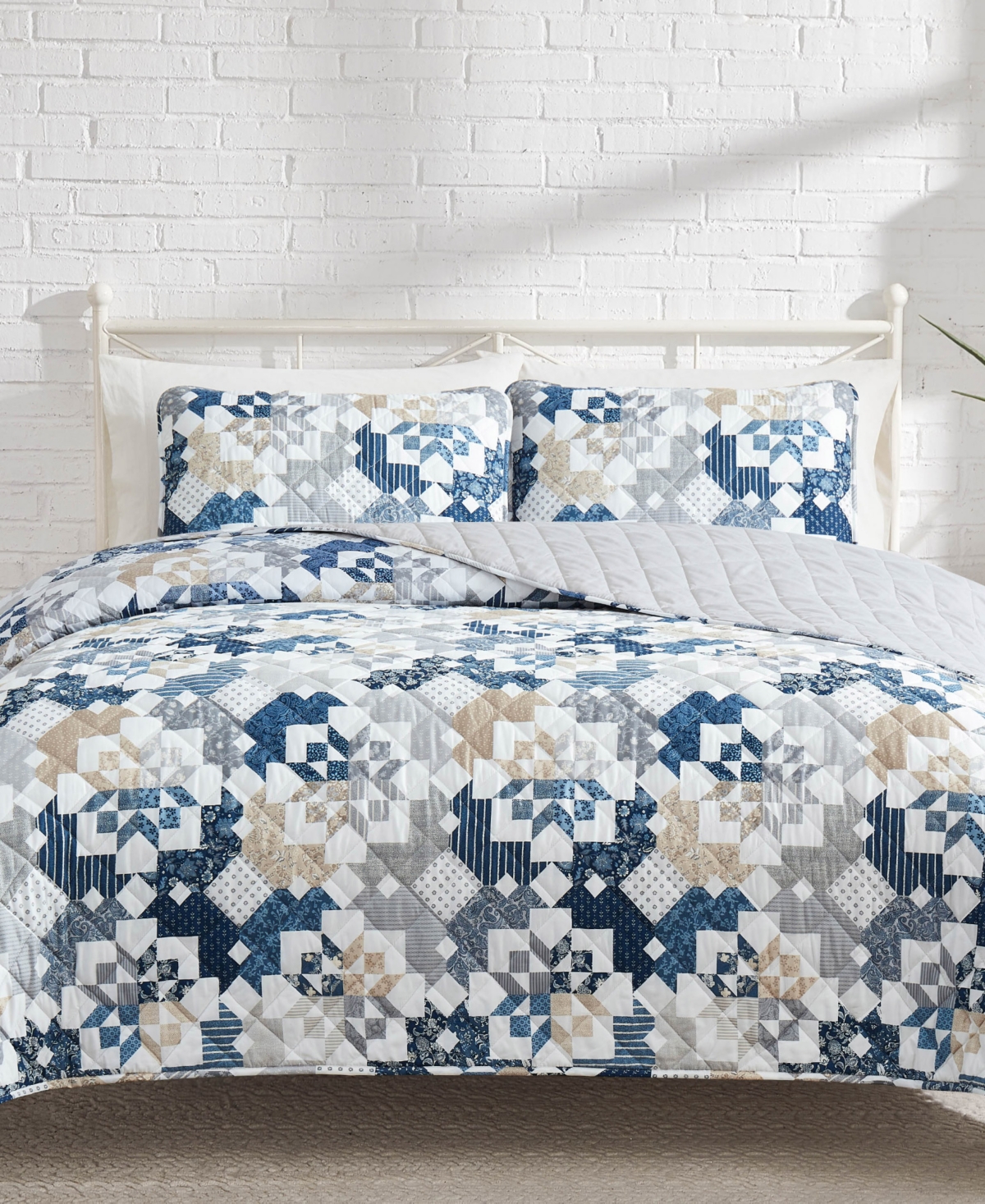 Click here for Lucky Brand Serra Patch Reversible 3-Pc. Quilt Set... prices