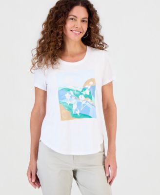 Click here for Style Co Womens Graphic Short Sleeve Crewneck T Sh... prices