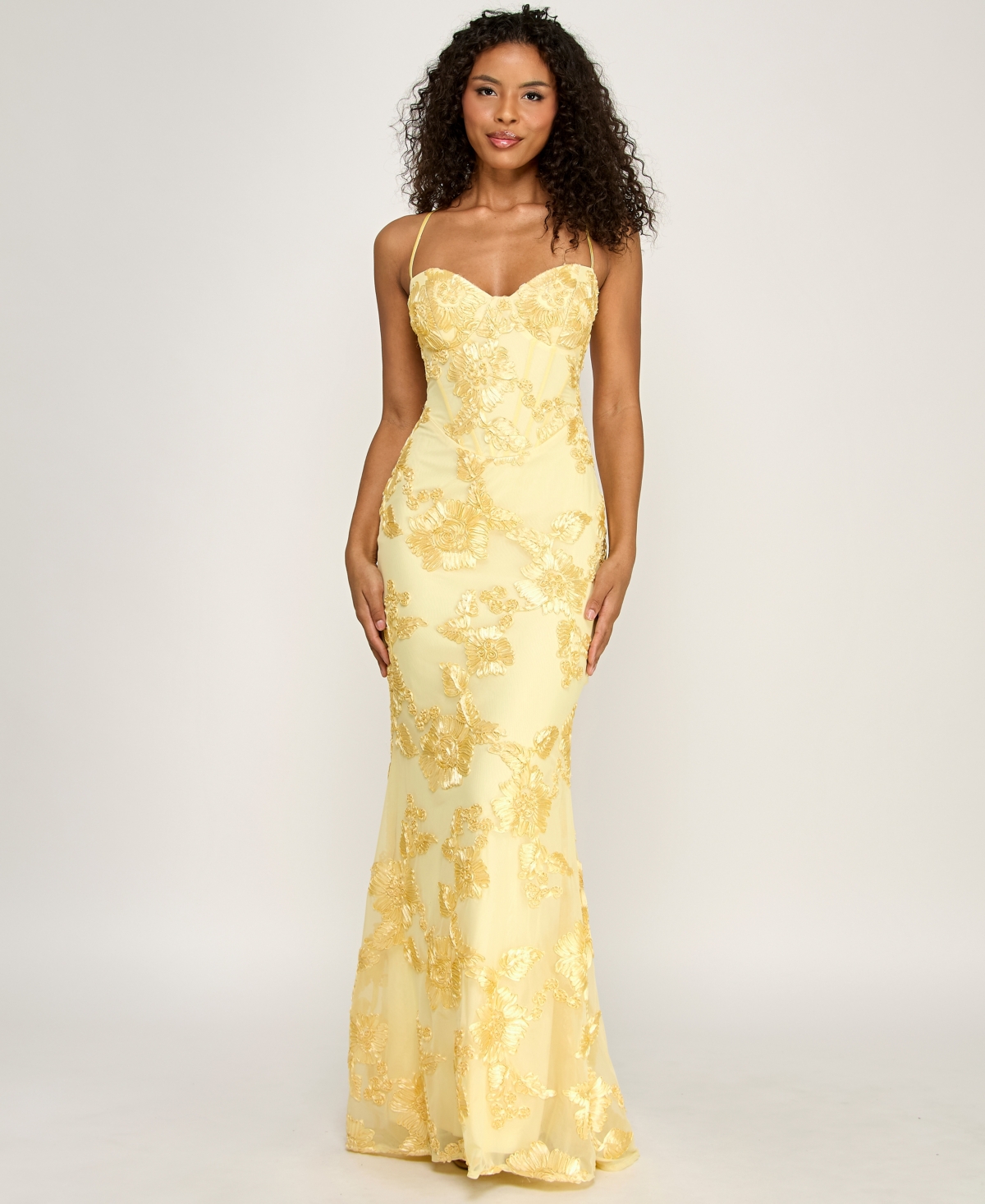 Click here for B Darlin Juniors Floral Lace Sweetheart Neck Gown... prices