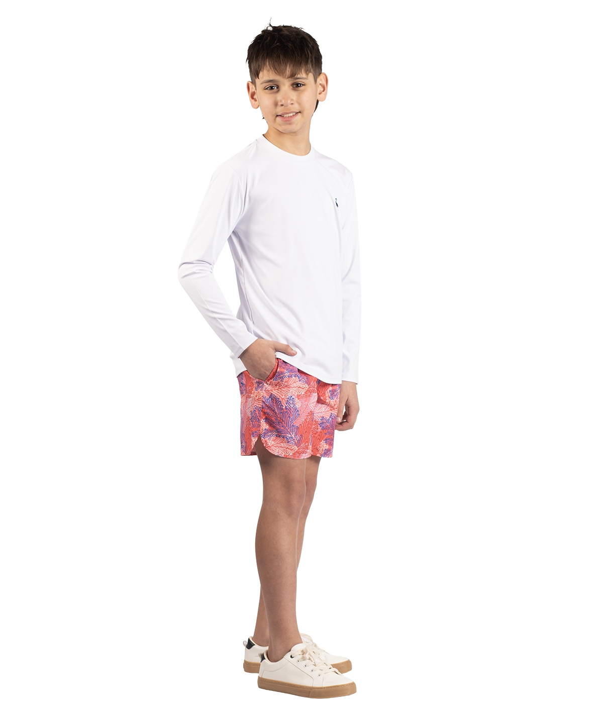 Click here for TailorByrd Boys Solid Long Sleeve Rashguard - Whit... prices