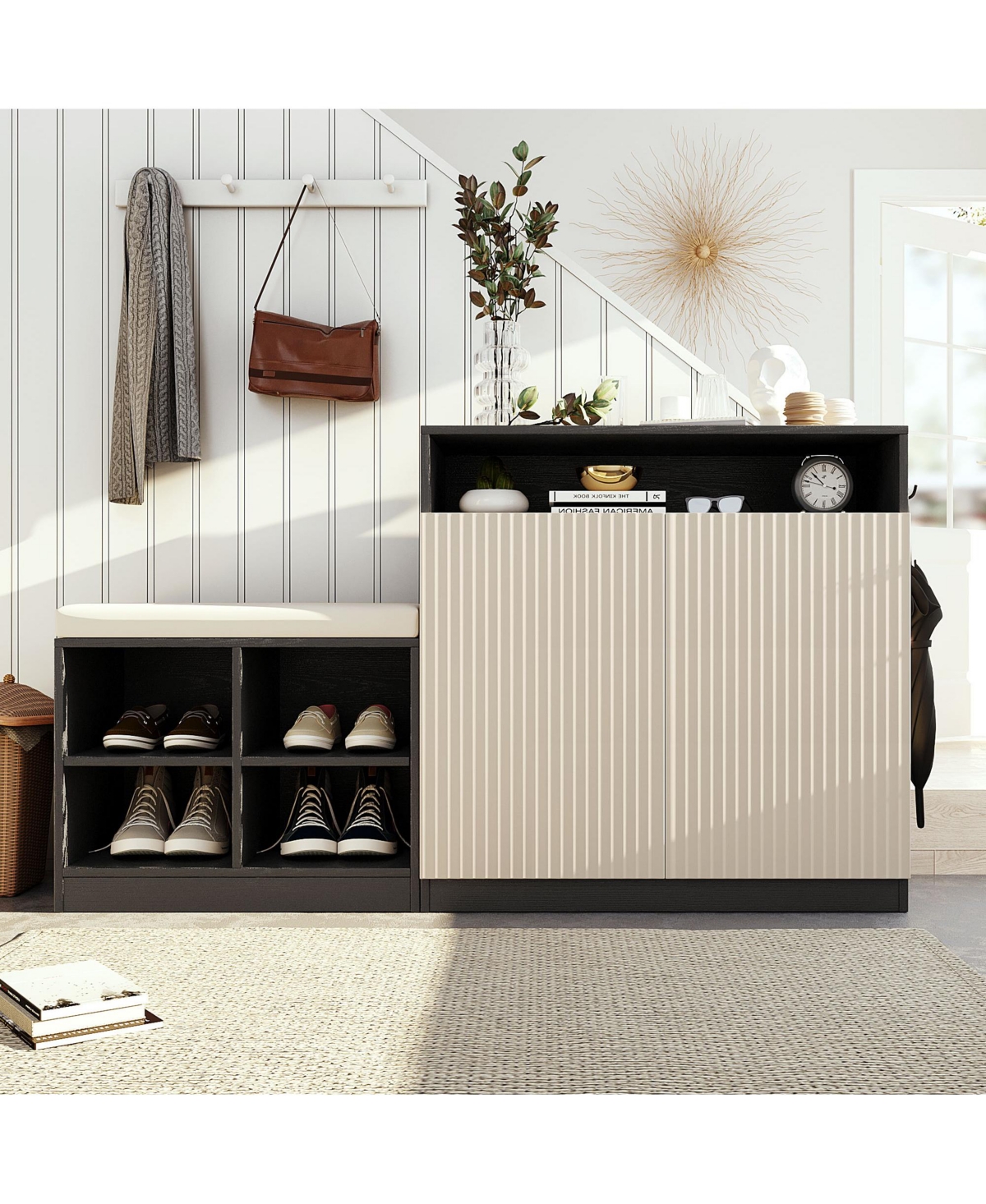 Click here for Rainsken Entryway Shoe Cabinet with Bench  Shoe St... prices