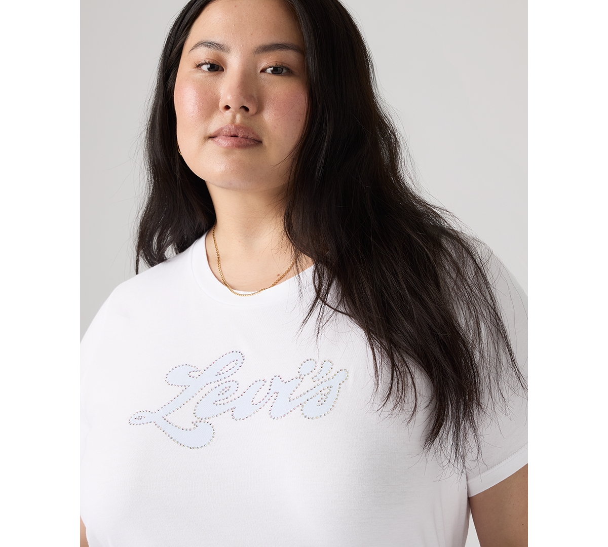 Click here for Levis Plus Size Rhinestone Perfect Graphic Logo Co... prices