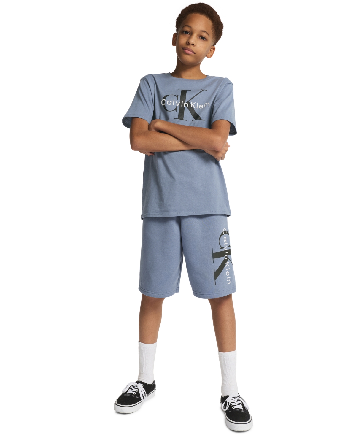 Click here for Calvin Klein Boys 8-20 Monologo Crewneck T-Shirt -... prices