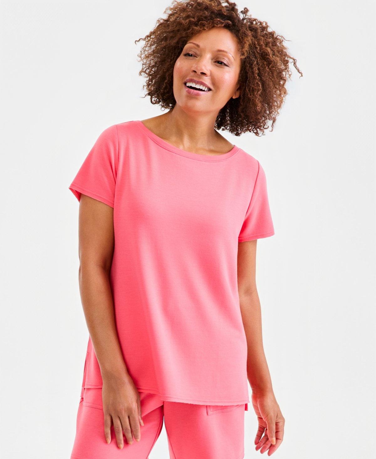 Click here for Style & Co Womens Luxsoft French Terry Short-Sleev... prices