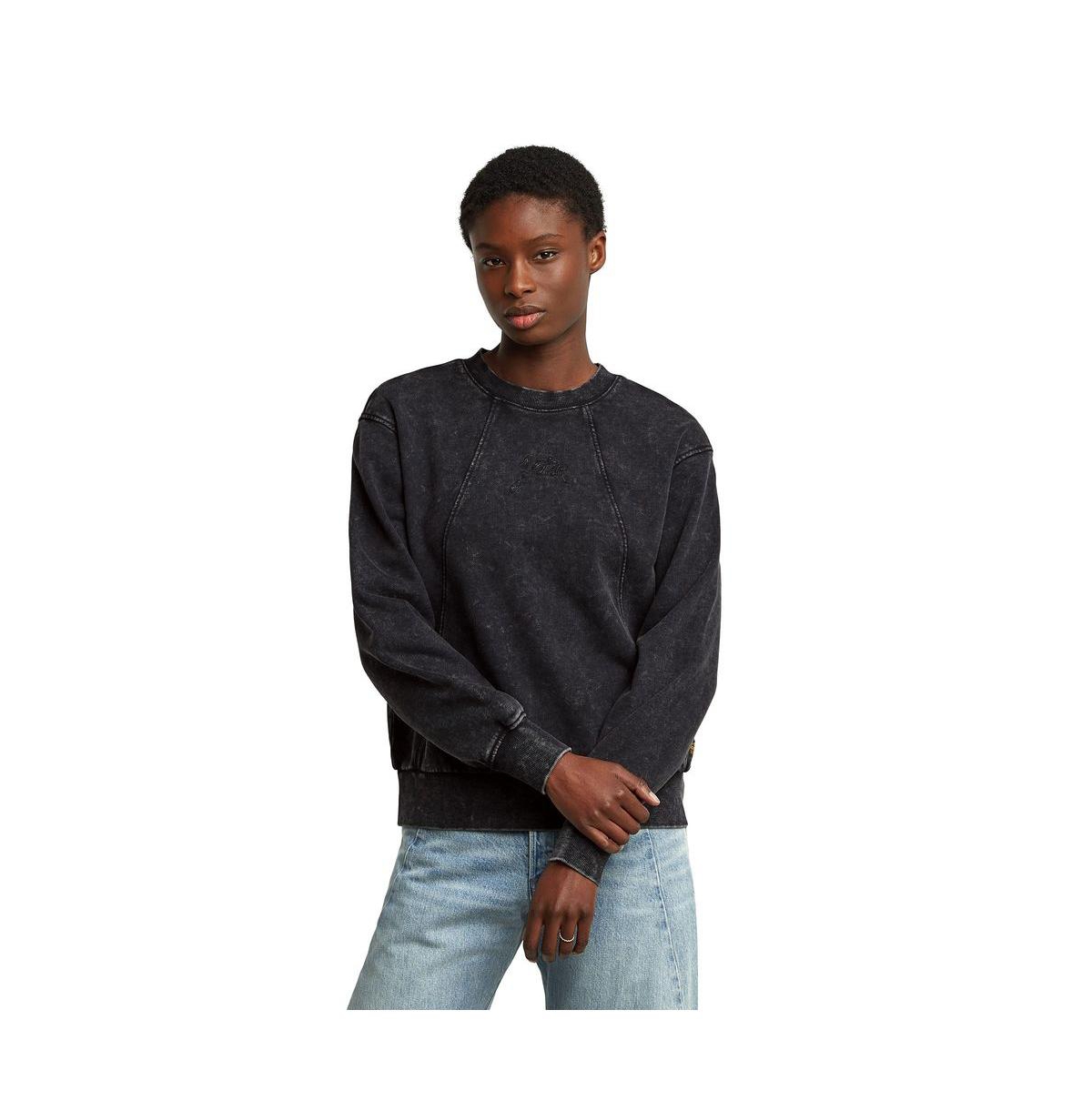 Click here for G-Star Womens Washed A Line Script Sweater - Darkb... prices