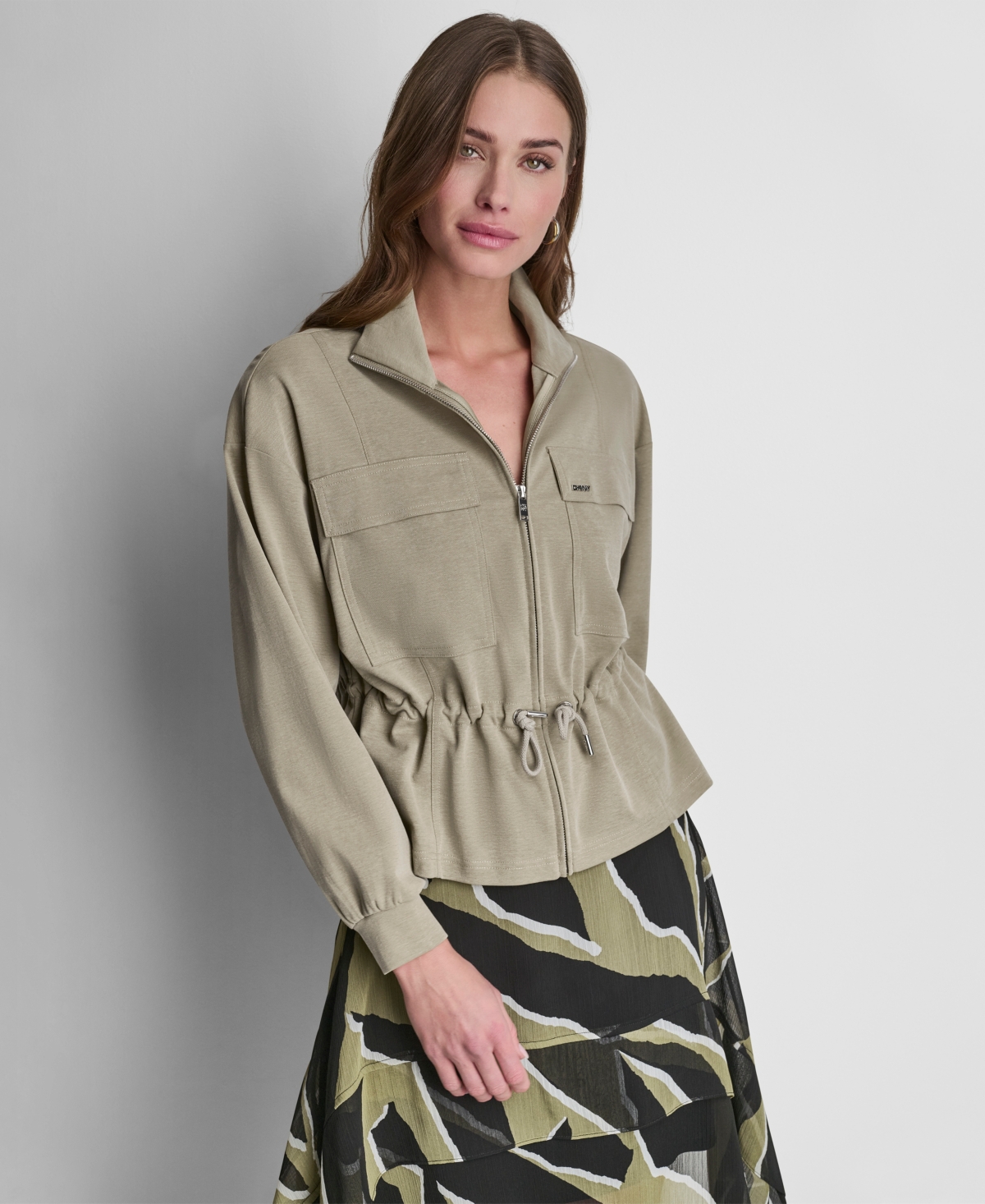 Click here for Dkny Womens Arid Pique Technical Zipper Front Jack... prices