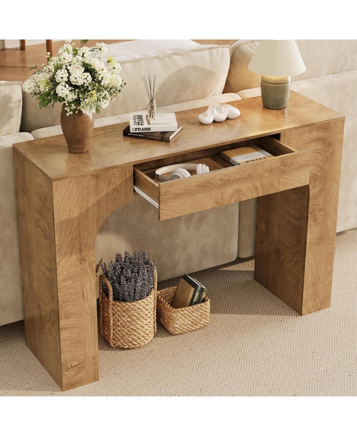 Click here for gaomon Table with Drawer  Wooden Rectangular Sofa... prices