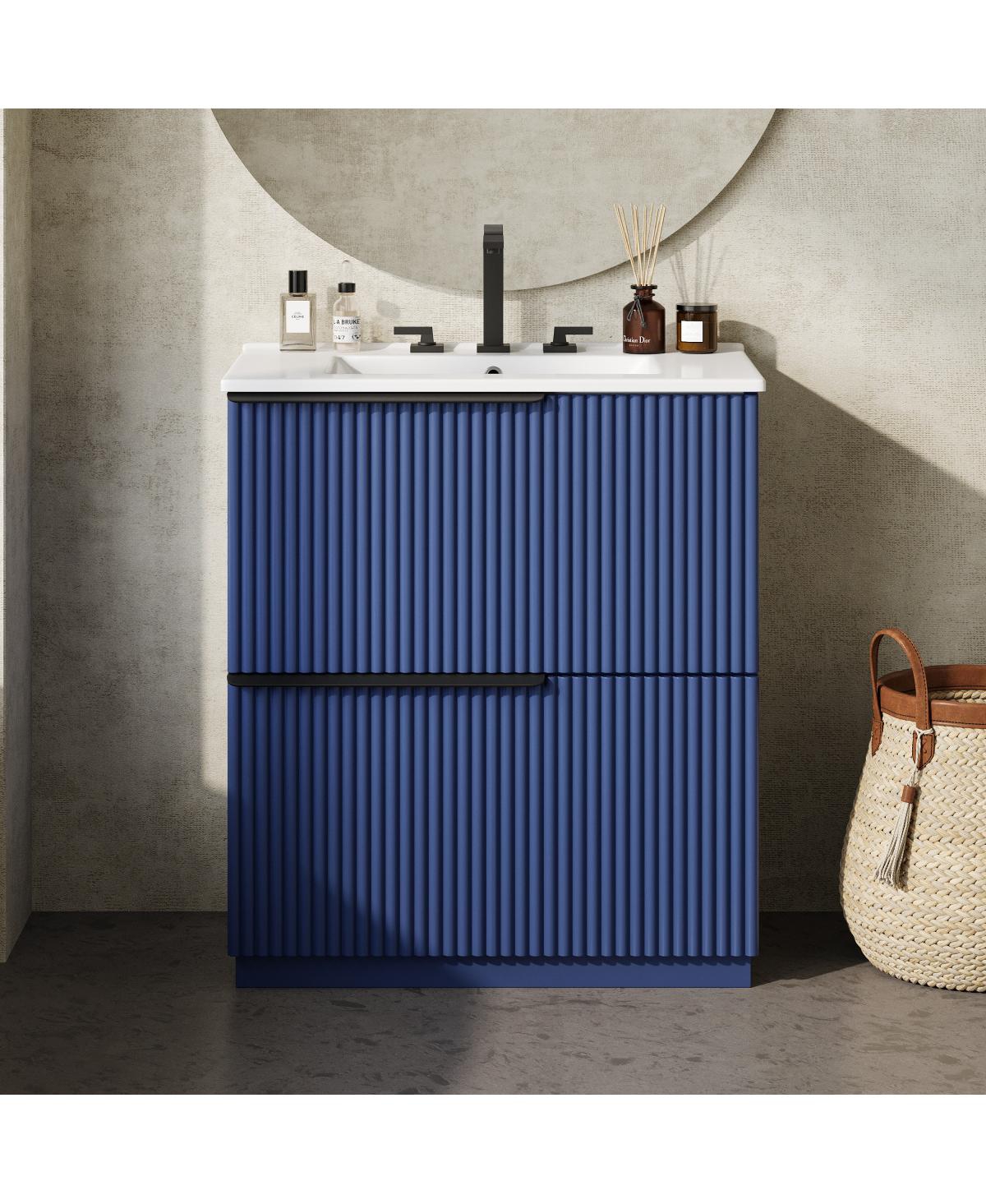 Click here for Sillysis 30" Modern Fluted Bathroom Vanity Ca... prices