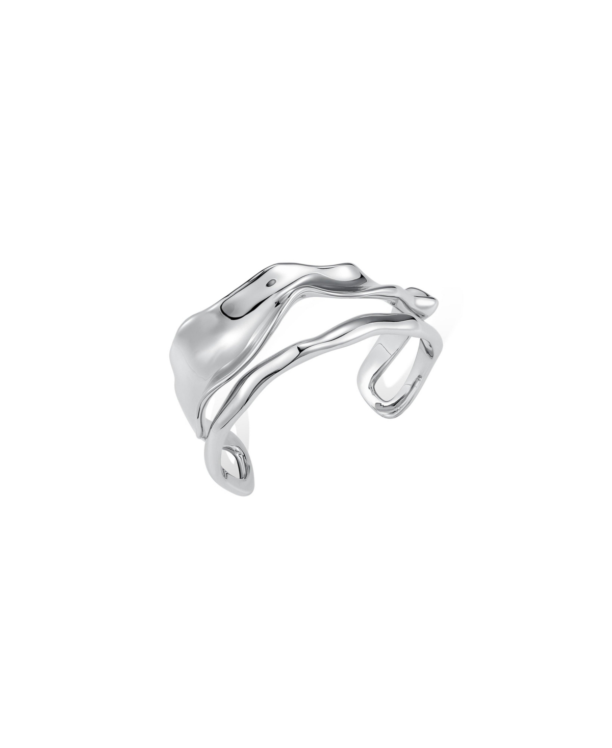 Click here for Retro Chic Ripple Cuff - Silver prices