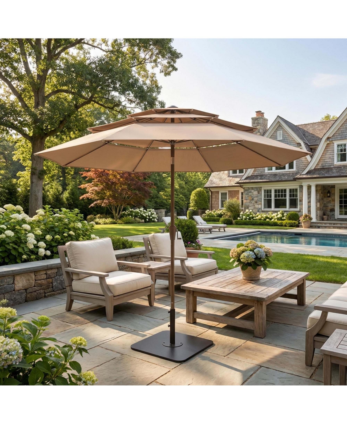 Click here for Boyel Living 3M Round 3-Tier Patio Umbrella with C... prices