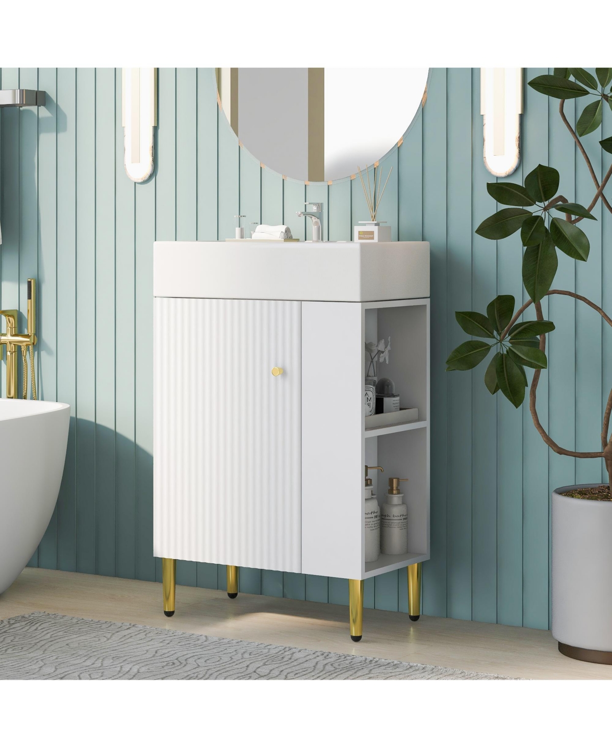 Click here for Rainsken 21.6" Small Bathroom Cabinet with Si... prices