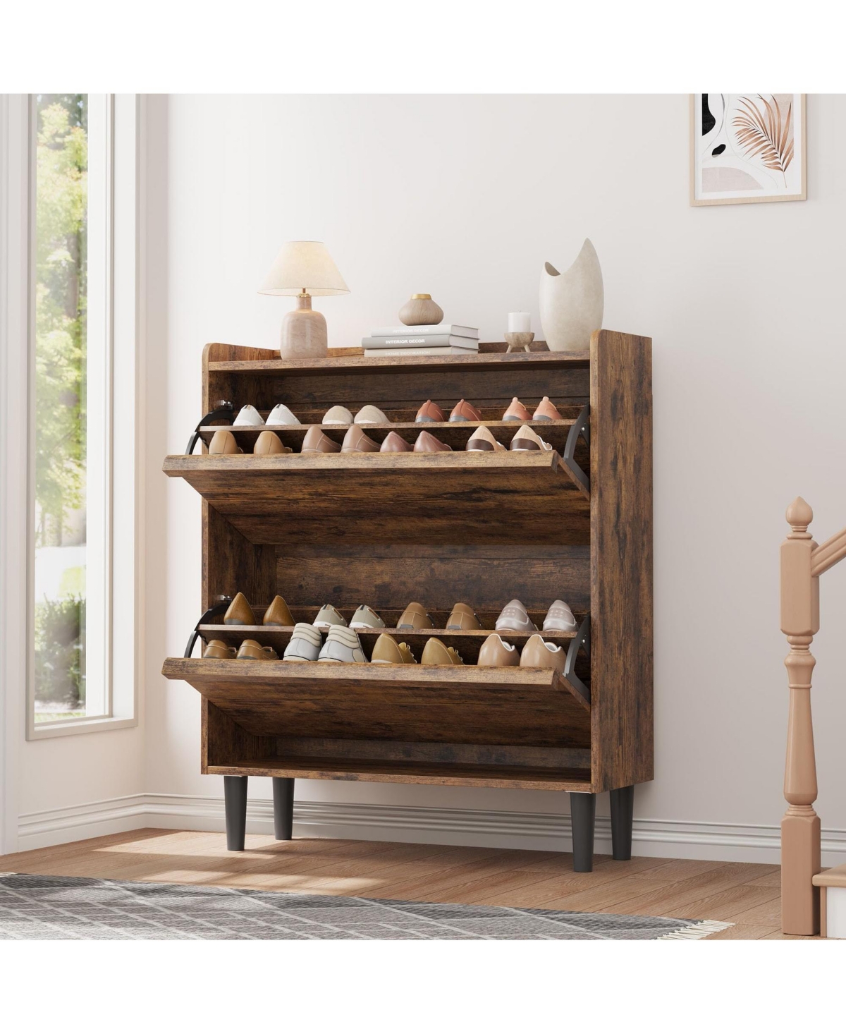 Click here for gaomon Wooden Adjustable Shelf 2 Drawer Flip Door... prices