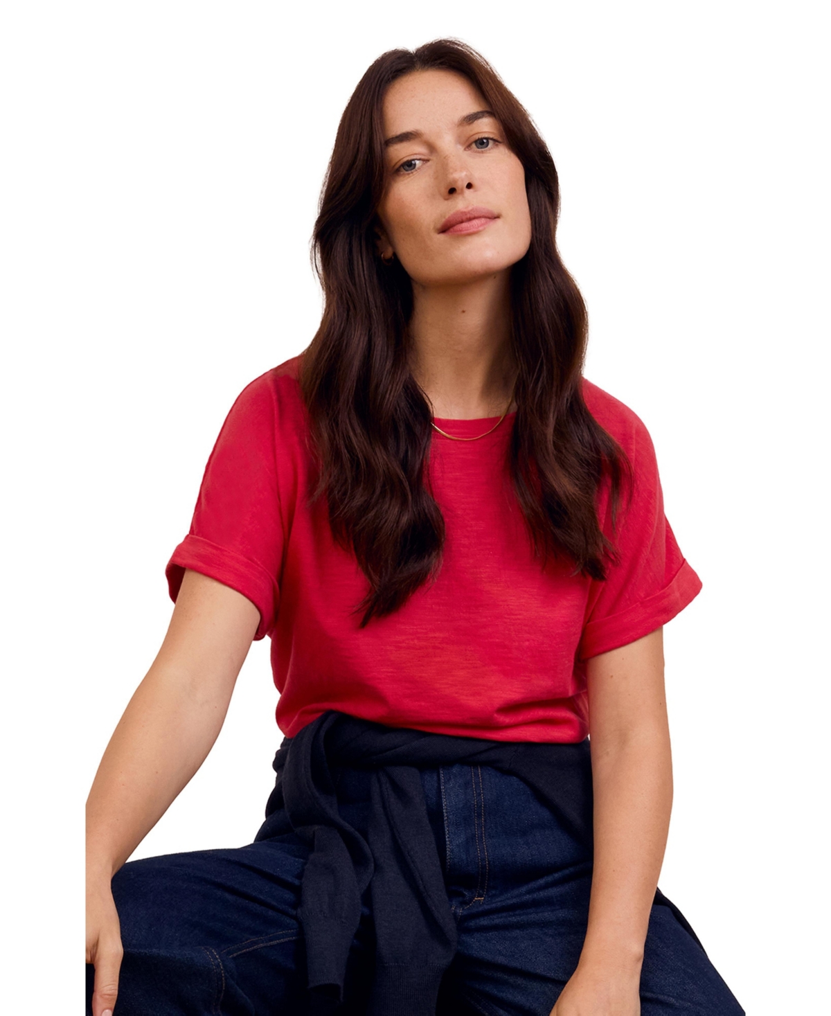 Click here for Celtic & Co. Womens Cotton Crew Neck T-Shirt - Red... prices