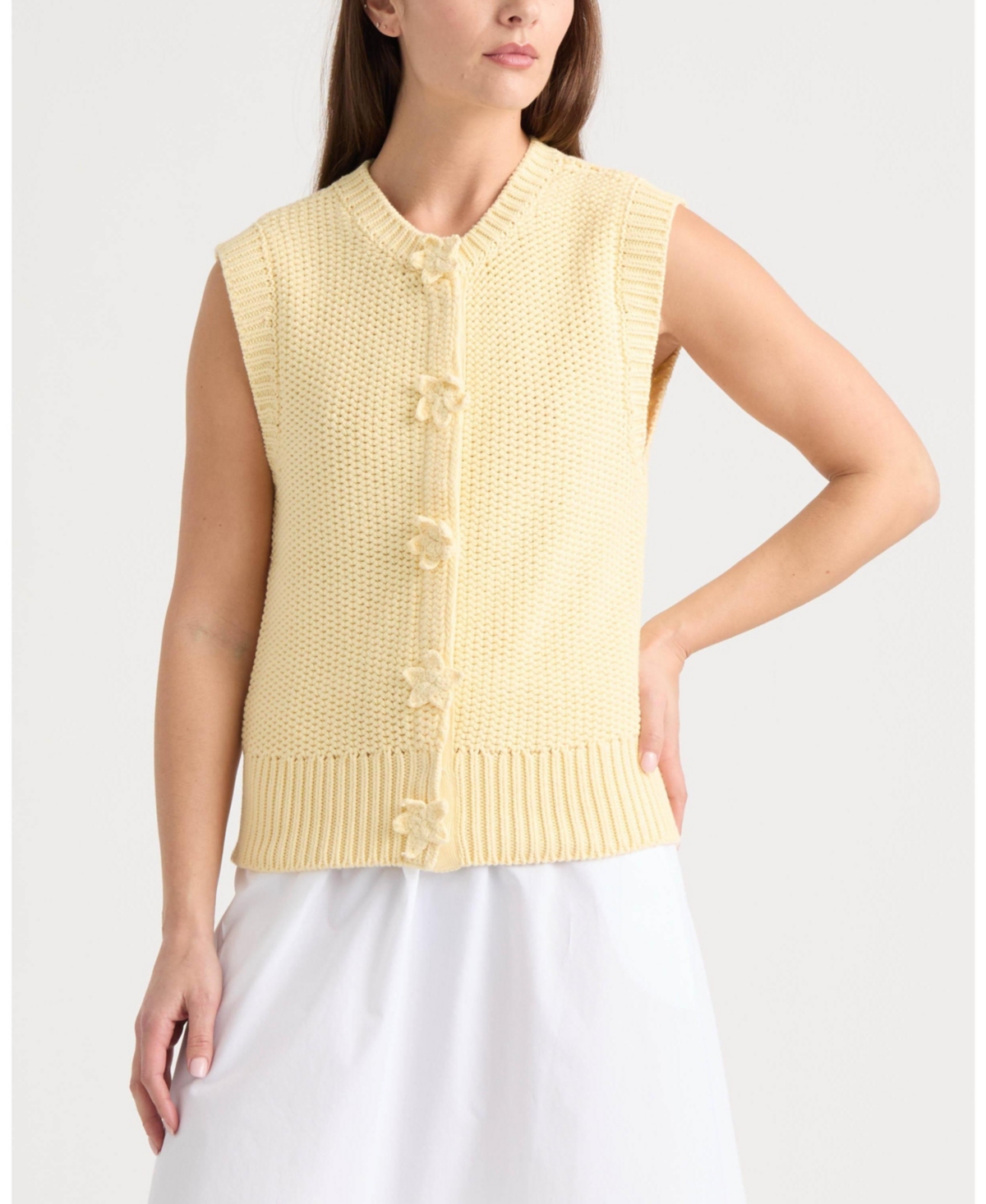 Click here for Ellen Tracy Womens Sleeveless Sweater with Crochet... prices