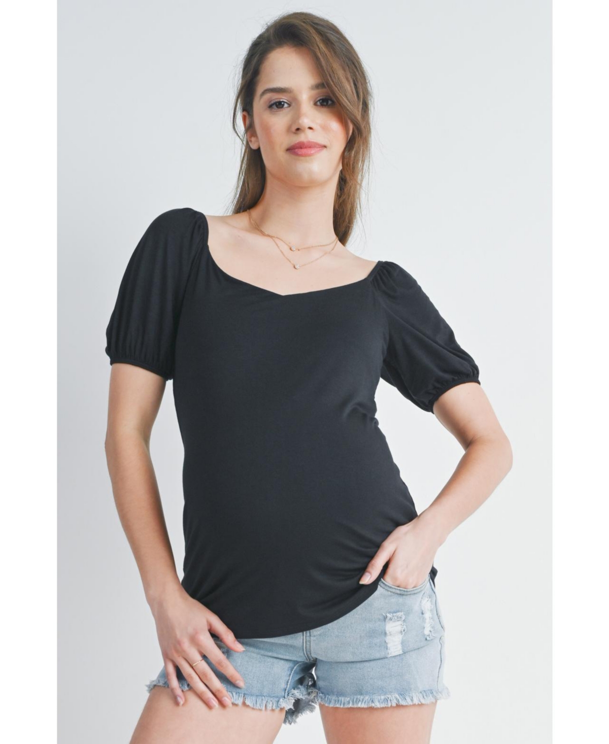 Click here for Hello Miz Maternity Short Sleeve Sweetheart Neck P... prices