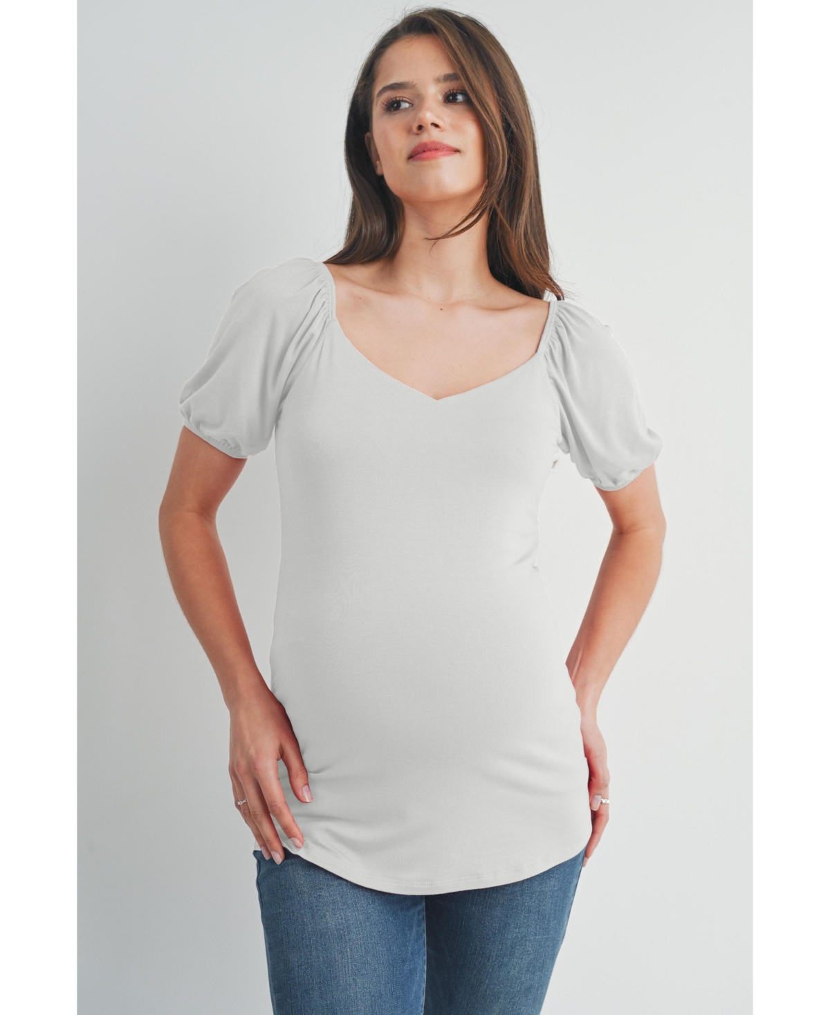 Click here for Hello Miz Maternity Short Sleeve Sweetheart Neck P... prices