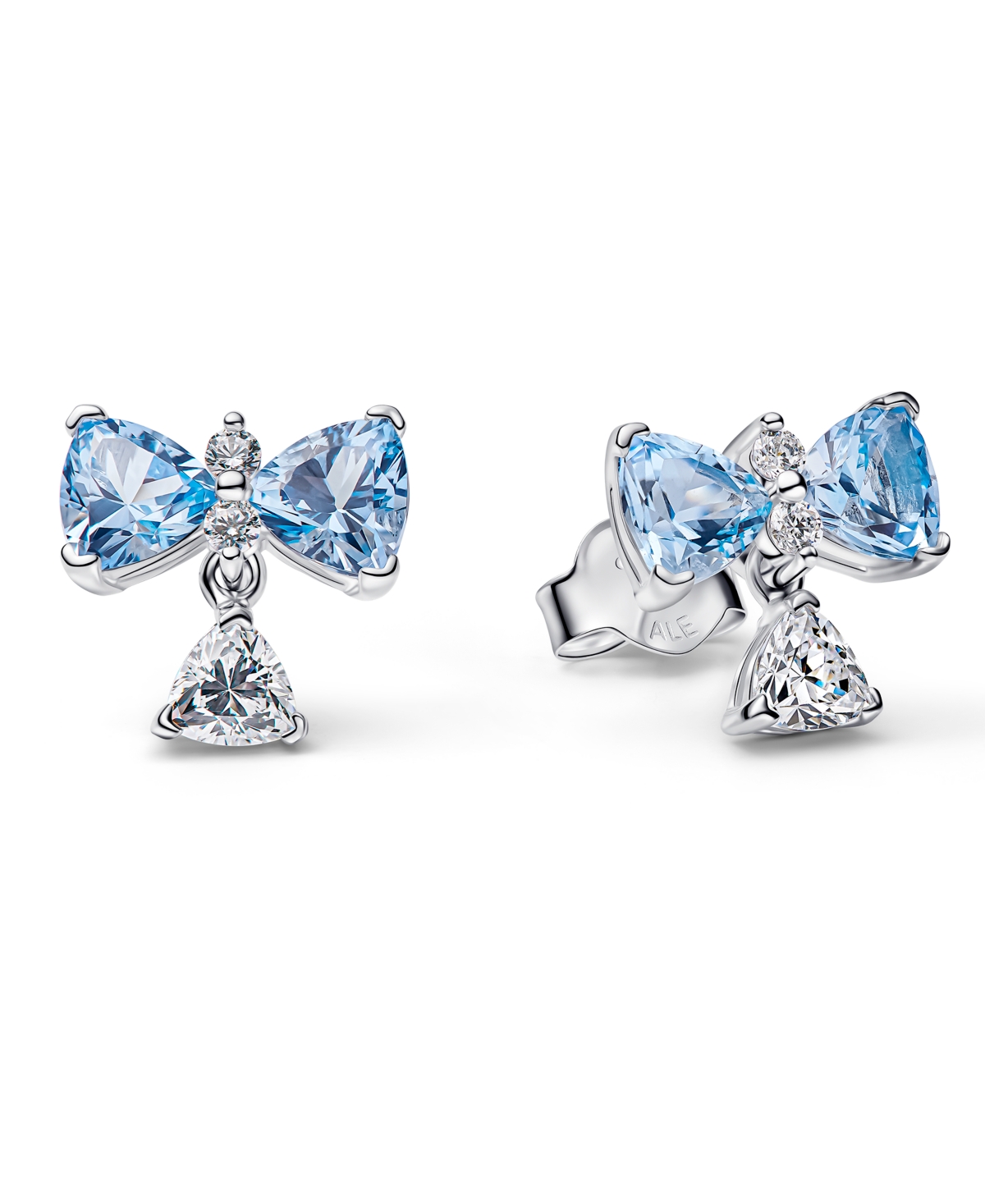 Click here for Pandora x Bridgerton Blue Bow Stud Earrings - Silv... prices