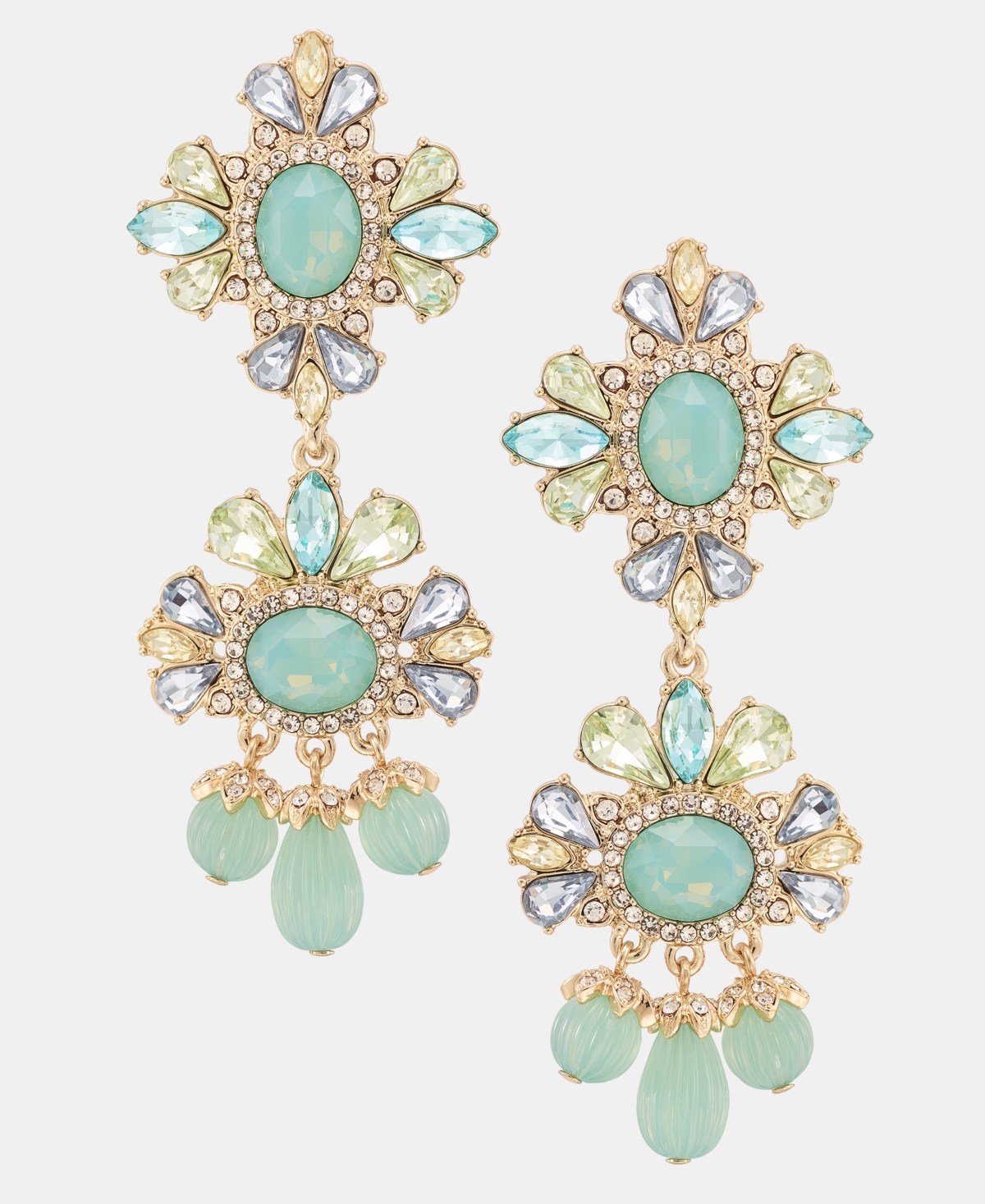 Click here for Marchesa Stone Cluster Flower Chandelier Earrings... prices