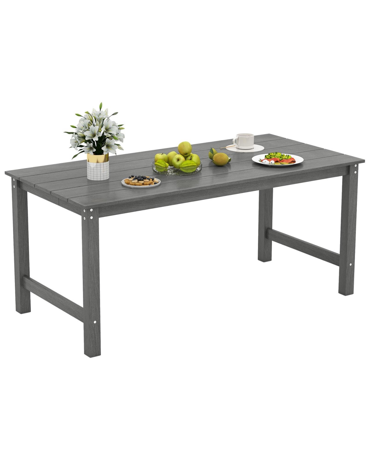 Click here for Gymax Hdpe Outdoor Dining Table for 6 Person 67 Pa... prices