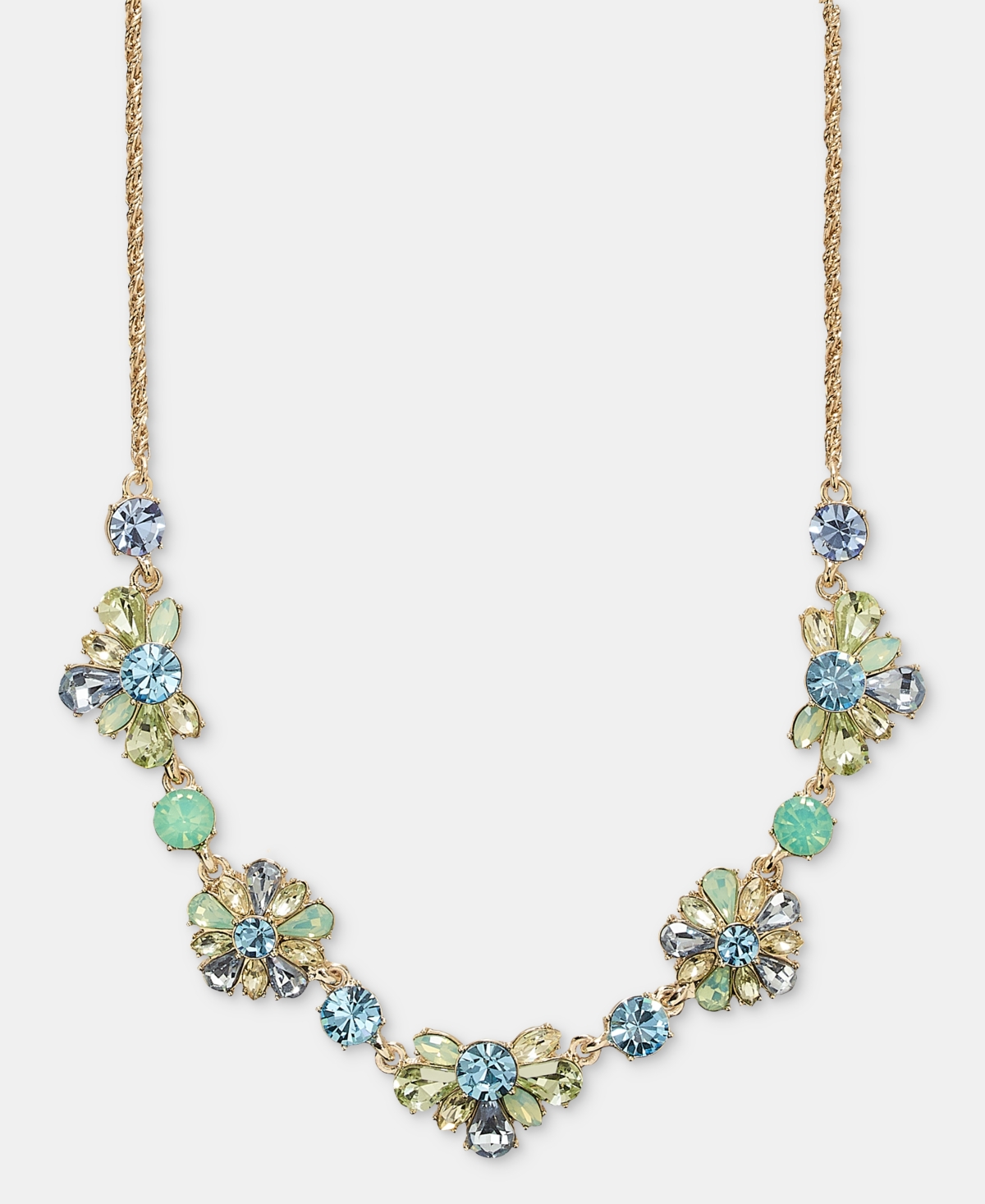 Click here for Marchesa Crystal Cluster Flower Statement Necklace... prices