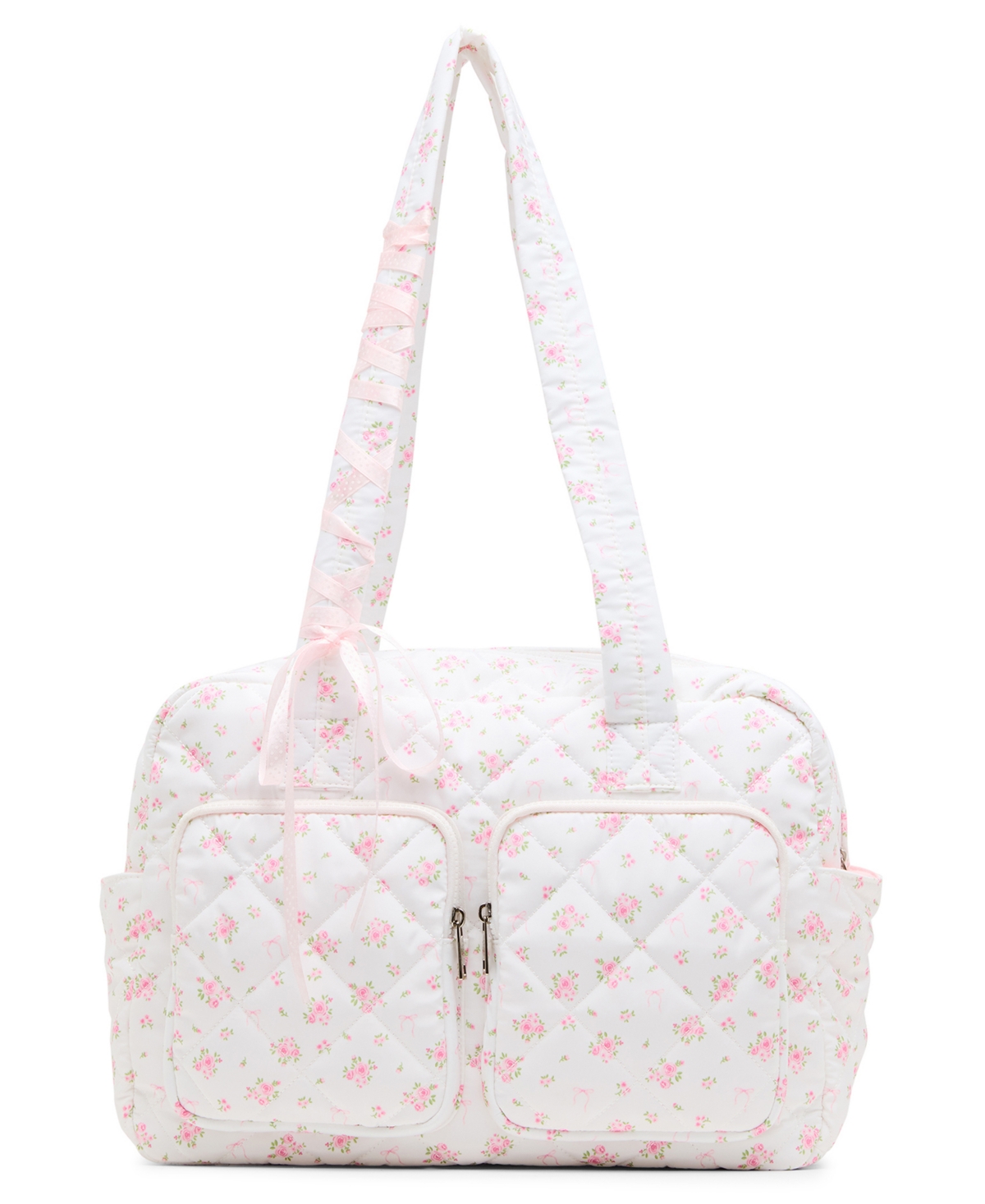 Click here for Madden Girl Addy Quilted Nylon Weekender - Pink prices