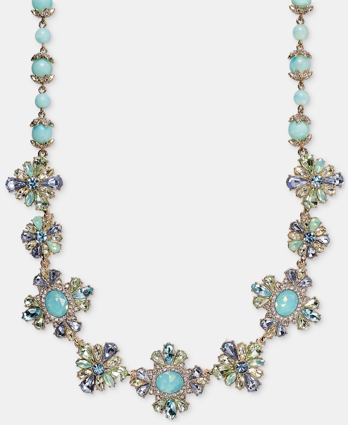 Click here for Marchesa Stone Cluster Flower Statement Collar Nec... prices