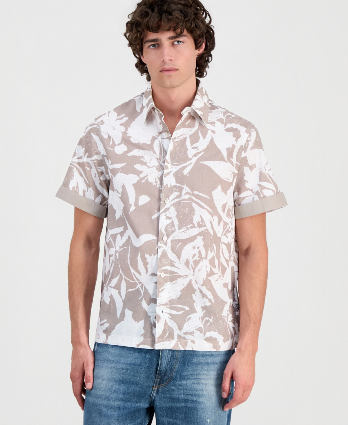 Click here for Guess Mens Allover Print Button-Up Shirt - ALLOVER... prices