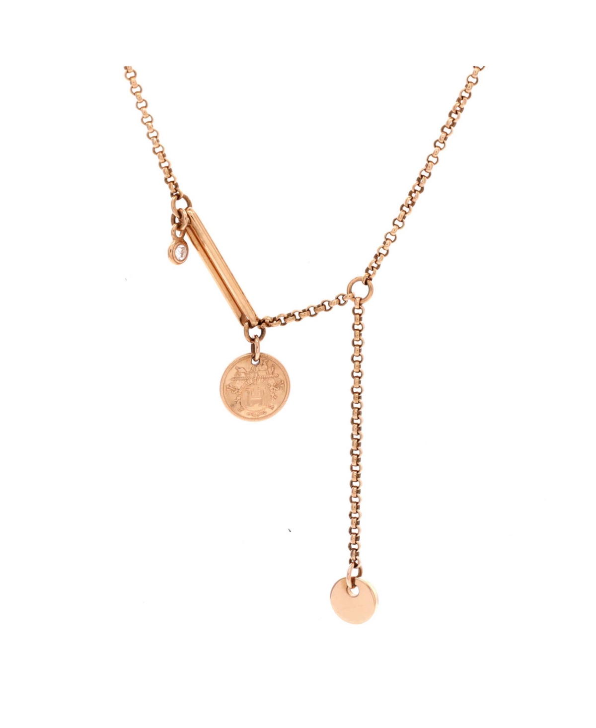 Click here for Pre-Owned HERMES Ex-Libris Pendant Necklace - 18k... prices