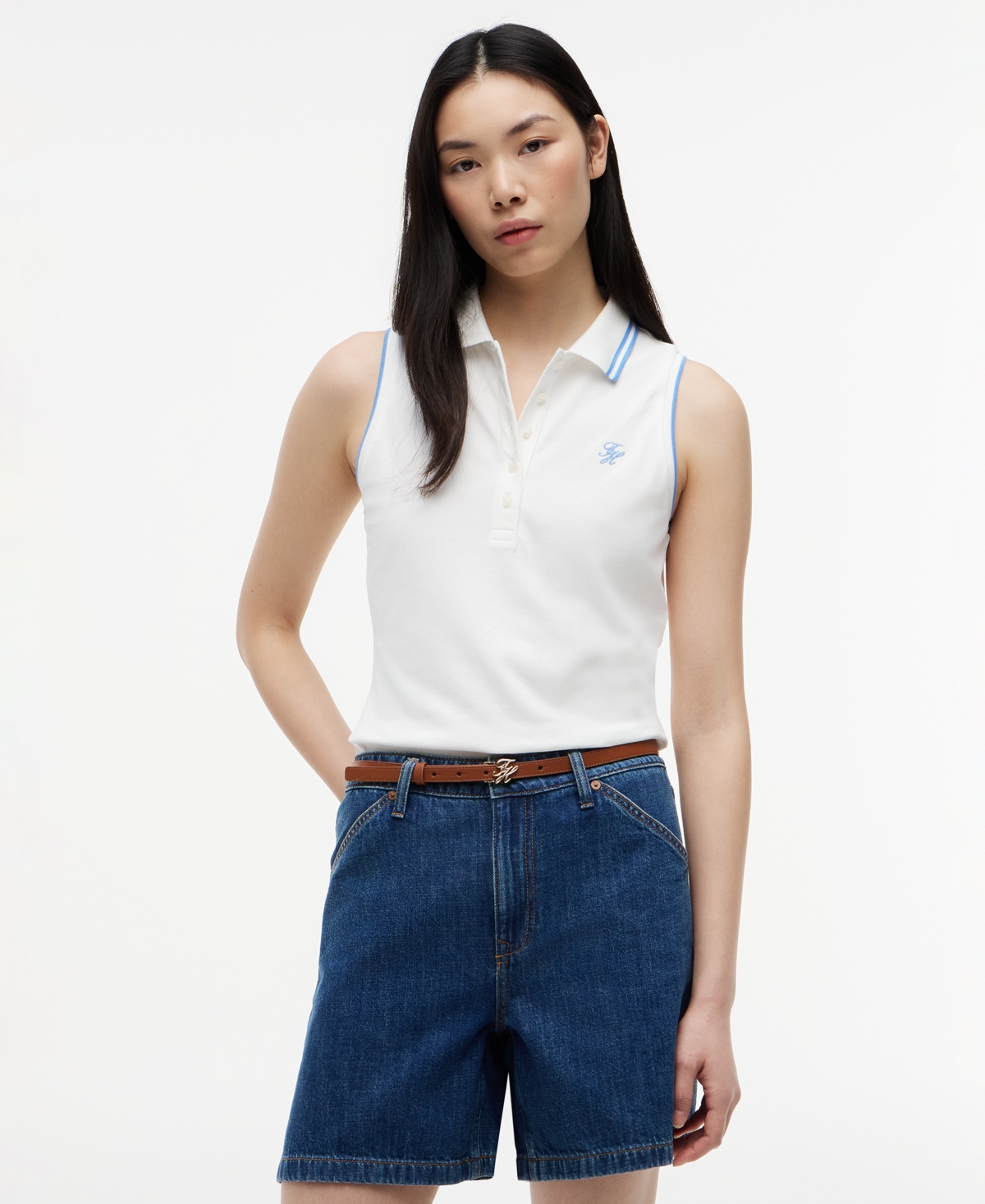 Click here for Tommy Hilfiger Womens Sleeveless Script Polo T-Shi... prices