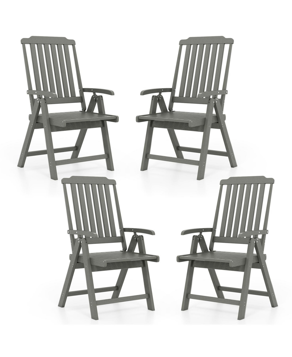 Click here for Gymax 4PCS Foldable Patio Chair w/Armrest Curved B... prices