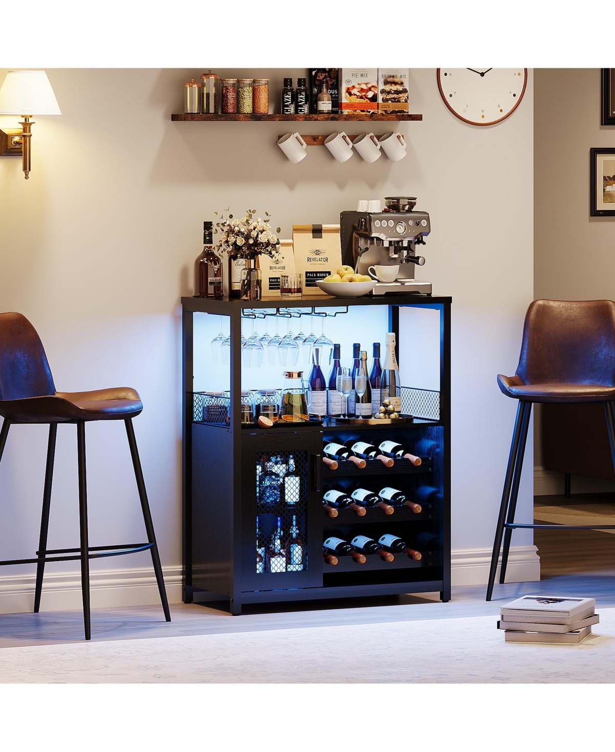 Click here for gaomon Wine Bar Rack Cabinet  Adjustable Shelves C... prices