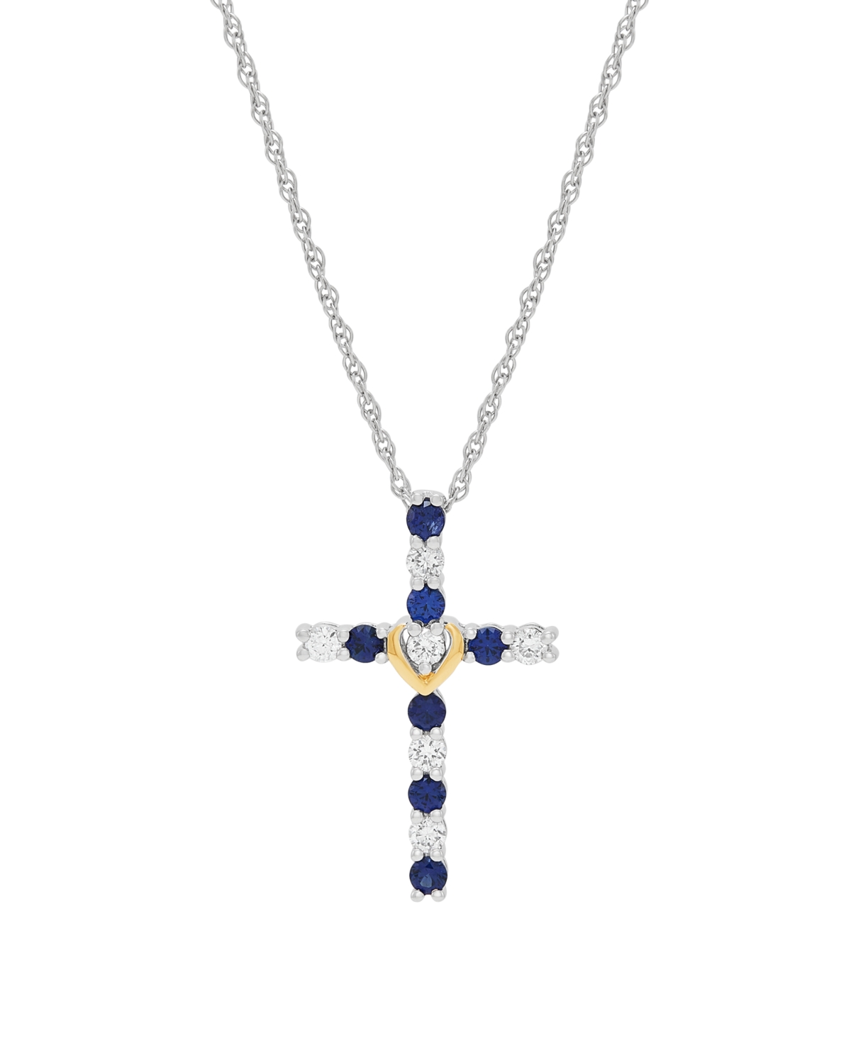 Click here for Macys Created Sapphire (3/8 ct. t.w.) & Created Wh... prices