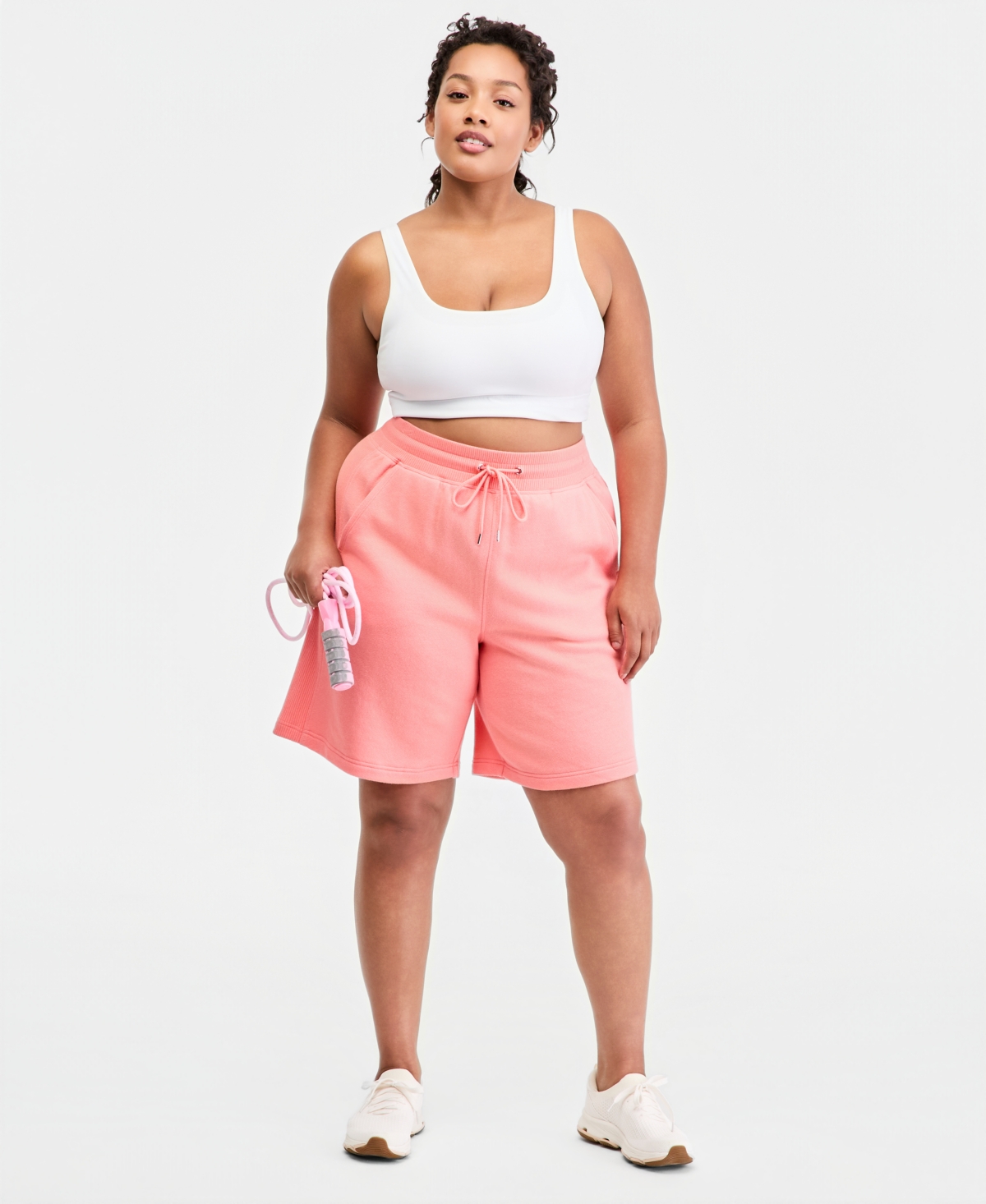Click here for Id Ideology Plus Size Cotton-Blend Pull-On Bermuda... prices