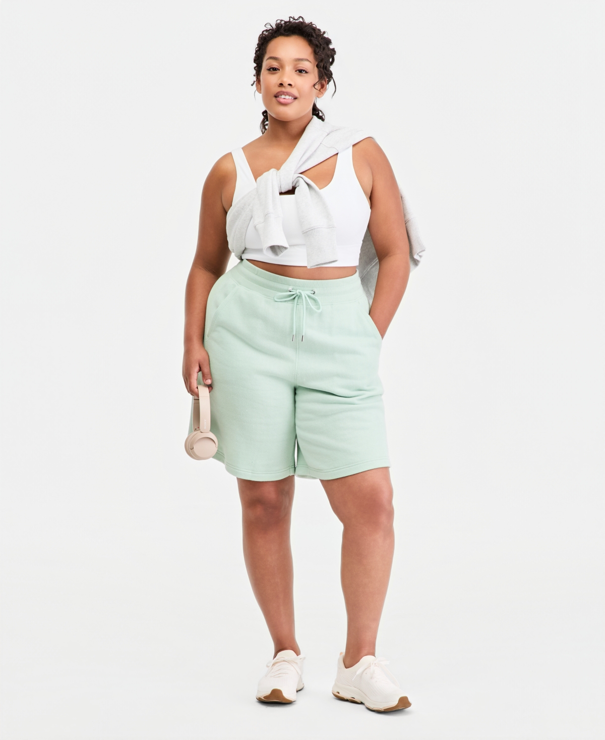 Click here for Id Ideology Plus Size Cotton-Blend Pull-On Bermuda... prices