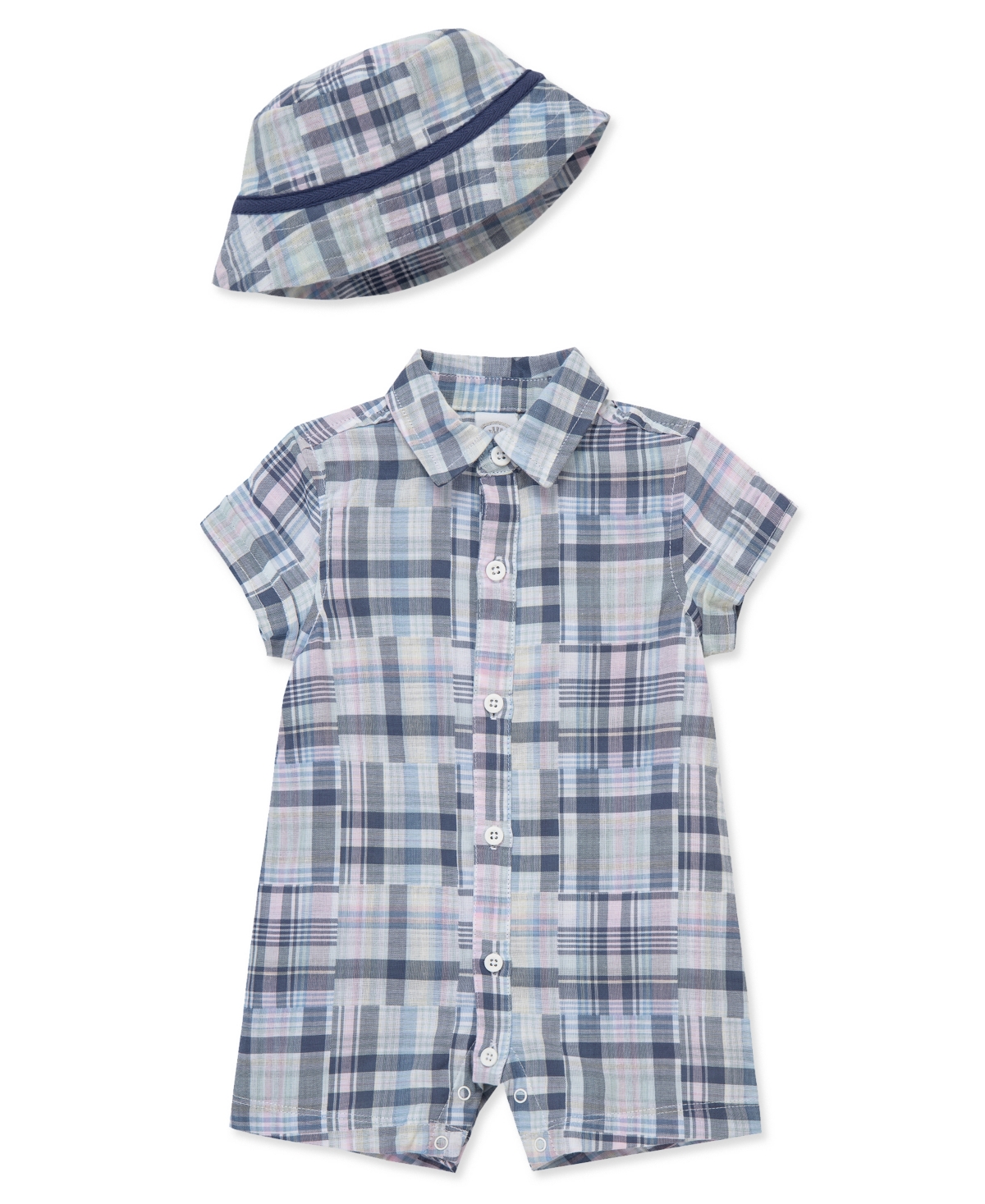 Click here for Little Me Baby Boys Plaid Romper & Hat  2-Piece Se... prices
