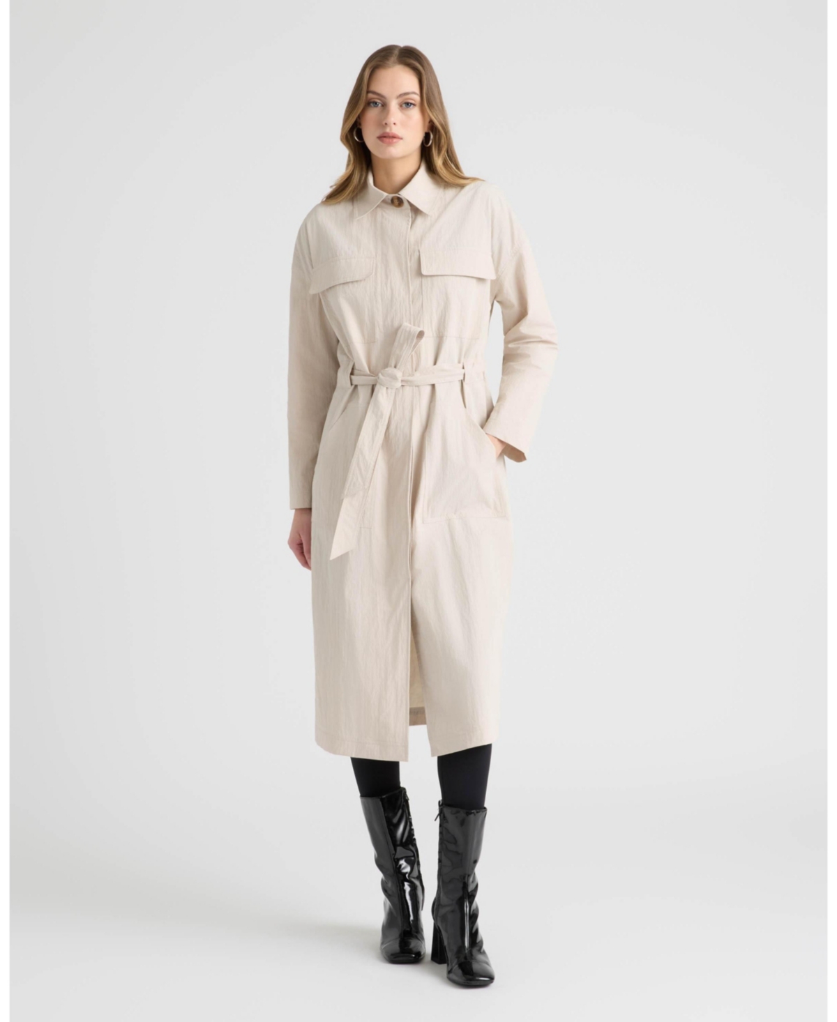 Click here for Nvlt Womens Trench Coat with Belt Tunnel - Beige prices