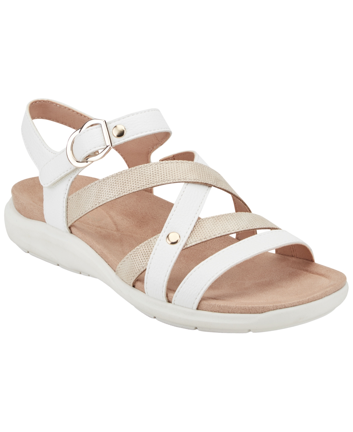 Click here for Easy Spirit Womens Wayan Strappy Flat Sandals - Wh... prices