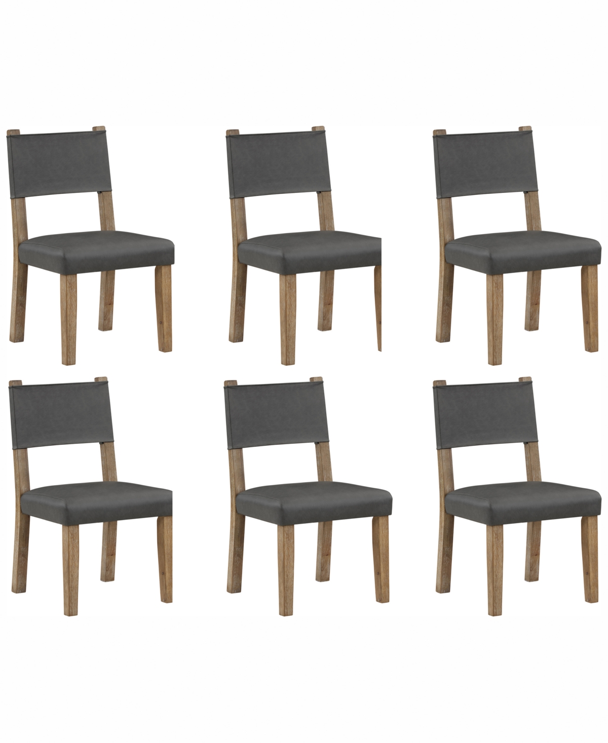 Click here for Macai 6-Pc. Faux Leather Side Chair Set - Brown  D... prices