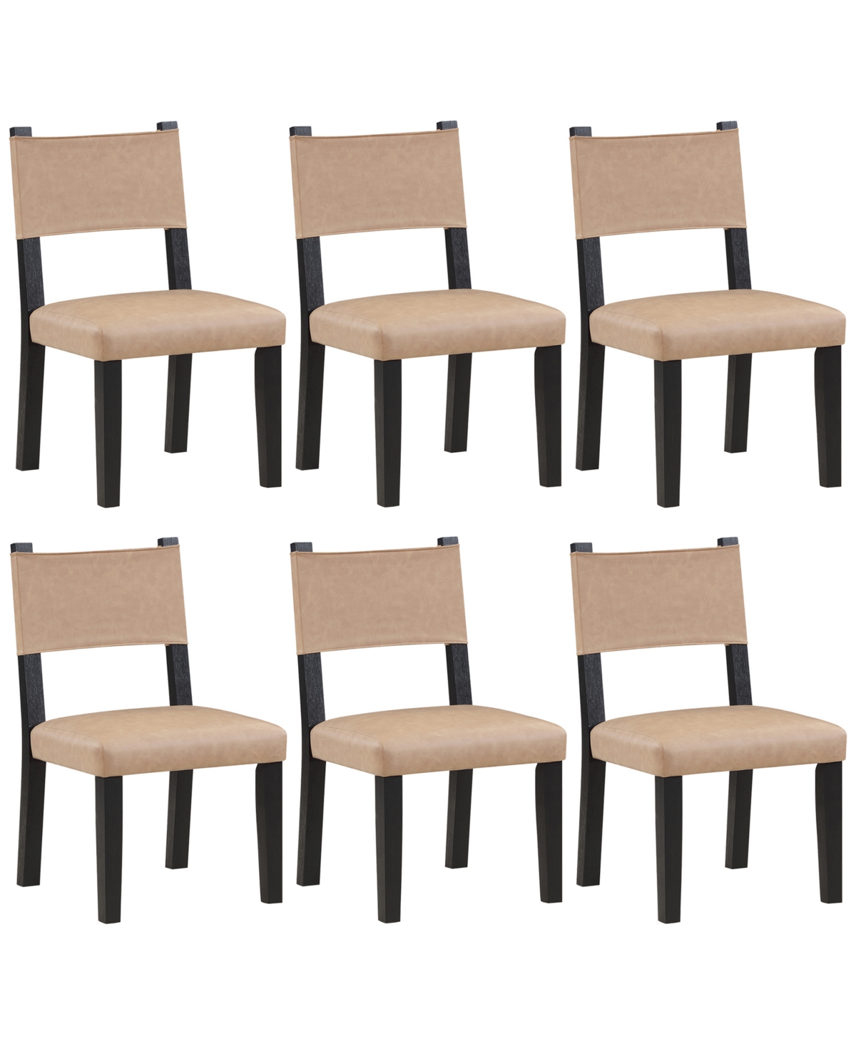 Click here for Macai 6-Pc. Faux Leather Side Chair Set - Black  B... prices