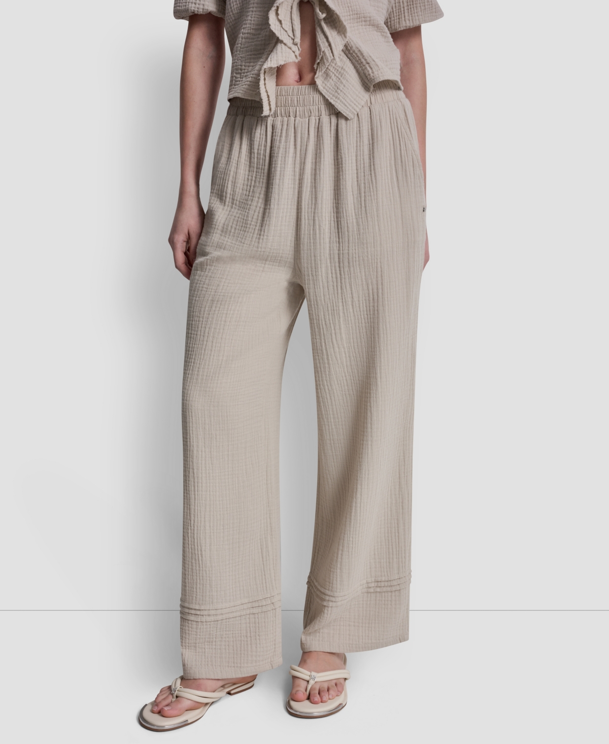 Click here for Dkny Jeans Petite Smocked Encased Elastic Waistban... prices