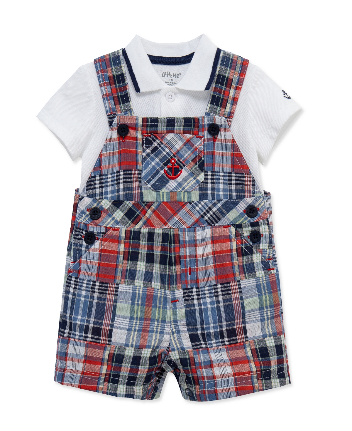 Click here for Little Me Baby Boys Patchwork Detail Shortall and... prices