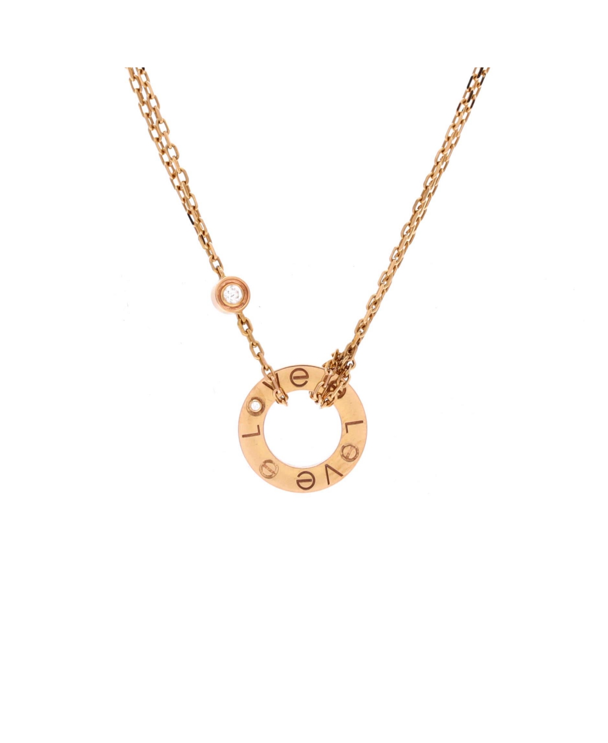 Click here for Pre-Owned Cartier 2 Diamonds Love Pendant Necklace... prices