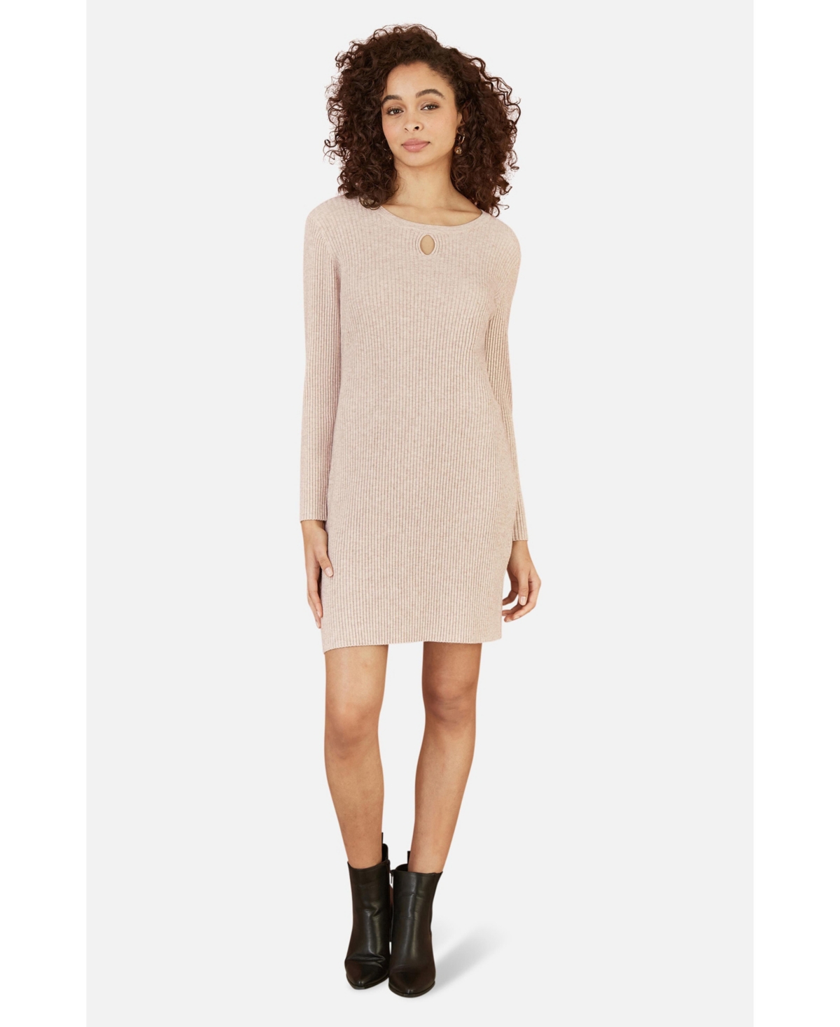 Click here for Yumi Womens Rib Knit Tunic Dress - Oatmeal prices
