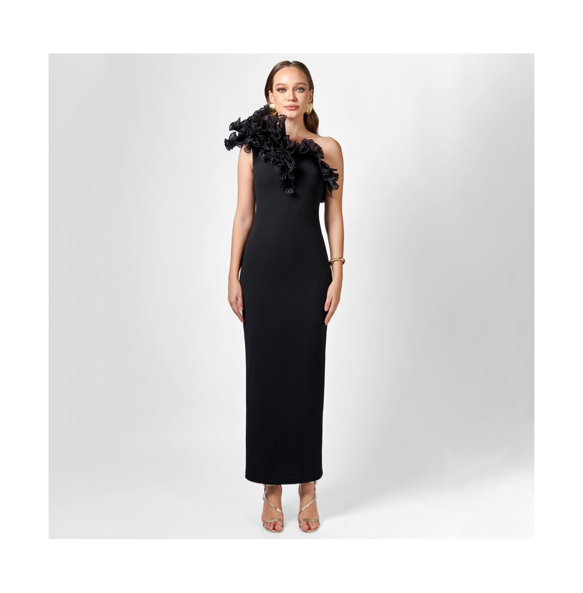 Click here for Bariano Womens Elena One Shoulder Ruffle Midaxi Dr... prices