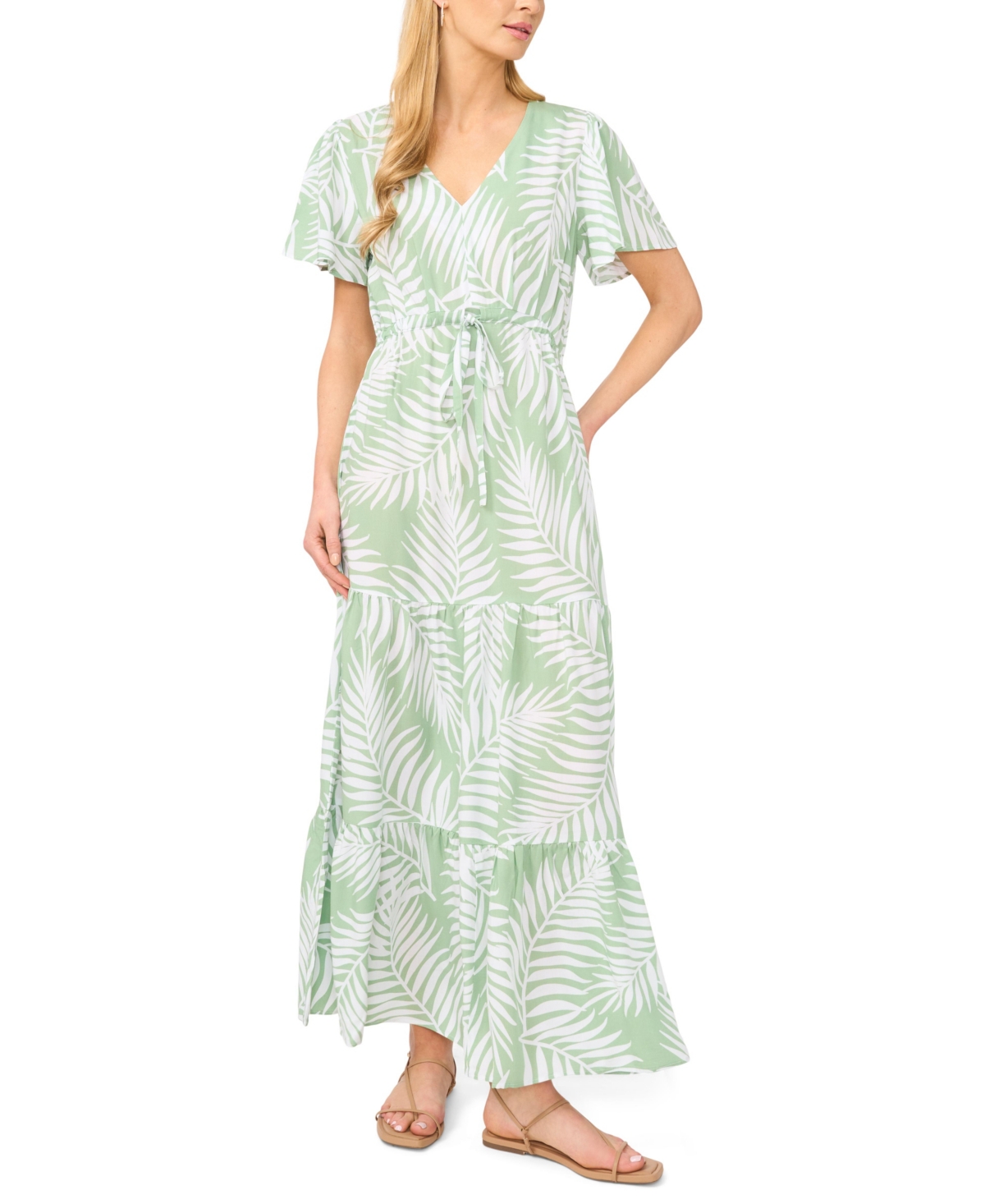 Click here for Vince Camuto Womens Tiered Maxi Dress - Sage prices